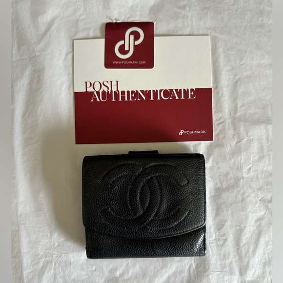CHANEL | Accessories | Authentic Black Leather Chanel Wallet | Poshmark